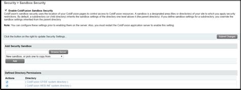 Security Sandbox Security Coldfusion Tuning Guide