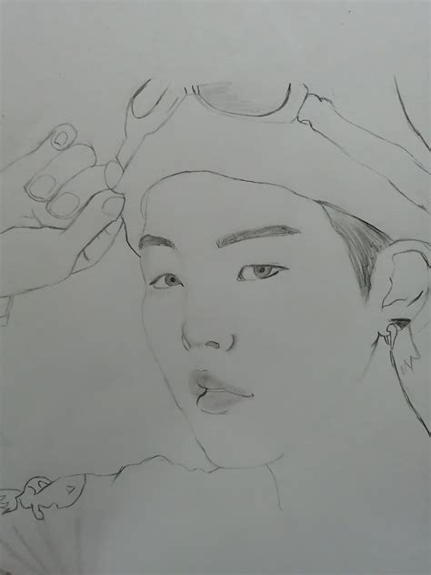 Suga Bts Drawing Bts Drawings Sketches Male Sketch