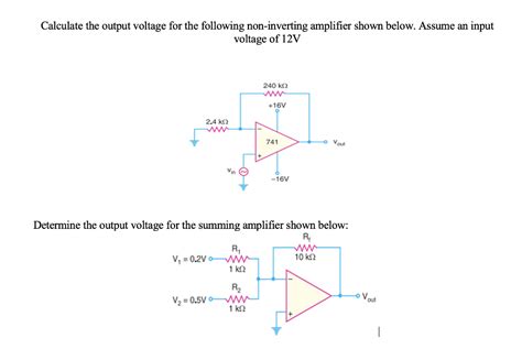 Solved Calculate The Output Voltage For The Following Chegg