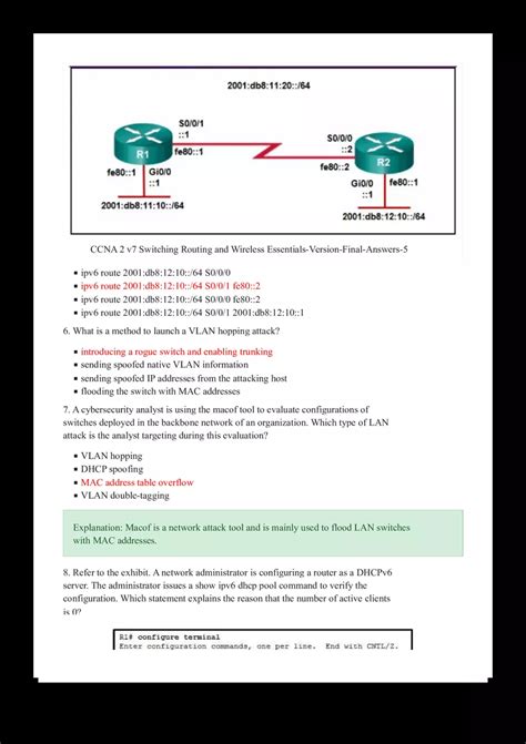 Final Exam Answers Full Switching Routingand Wireless Essentials