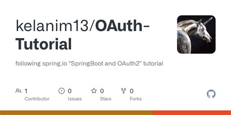 GitHub Kelanim OAuth Tutorial Following Spring Io SpringBoot And OAuth Tutorial