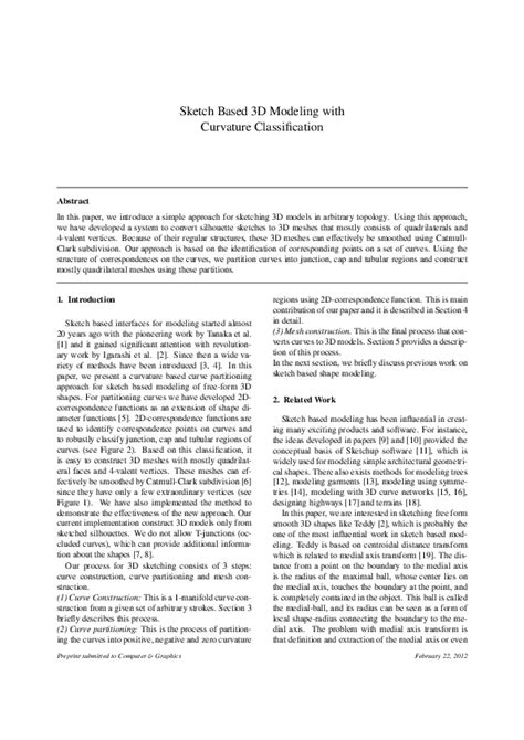 Pdf Sketch Based 3d Modeling With Curvature Classification