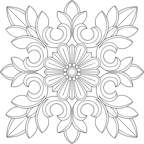 Line Pattern Design Black And White Vector Illustrations Coloring Page Stock Vector