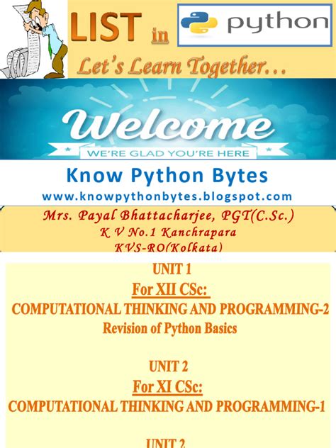 Final Revised List In Python Pdf Parameter Computer Programming