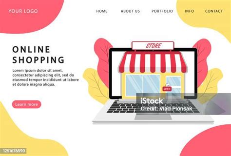 온라인 쇼핑 온라인 스토어 집에 있어 방문 페이지입니다 웹 사이트에 대한 최신 웹 페이지 가상현실에 대한 스톡 벡터 아트 및 기타 이미지 Istock