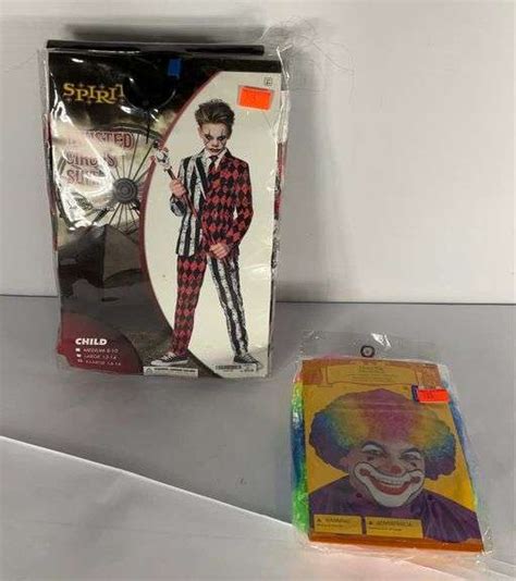Twisted Circus Halloween Suit Size 1416 And A Clown Wig Hash Auctions