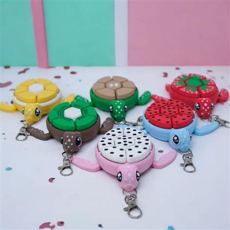 Fruit Turtle Fidget Keychain With Clicker 3d Printed Fidget Toy For