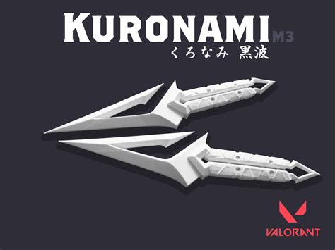 Valorant Kuronami No Yaiba M3 Knife Black Wave Blade Cosplay Replica