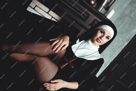 Premium Photo Sexy Nun Prays Indoor Beautiful Young Holy Sister