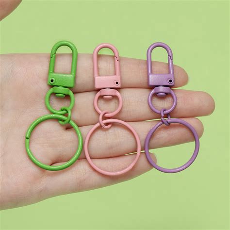 Stkunkka 5pcs Candy Color Horn Hook Keychain Set Diy Key Ring Craft
