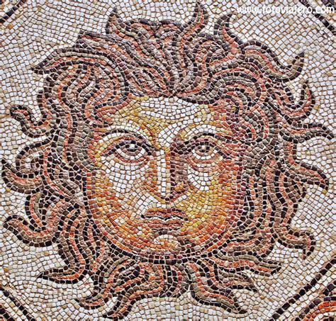 Mosaic Madrid Man Roman Mosaic From Palencia Detail Medusa 1bs Fl