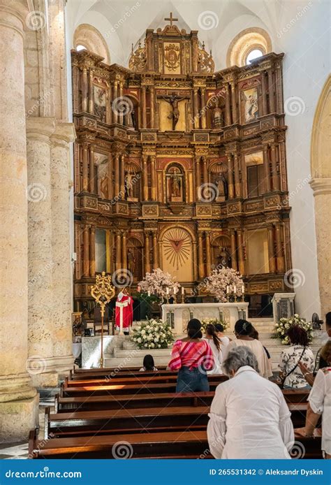 Catedral Santa Catalina De Alejandria In Columbian City Of Cartagena Is A Jewel Editorial