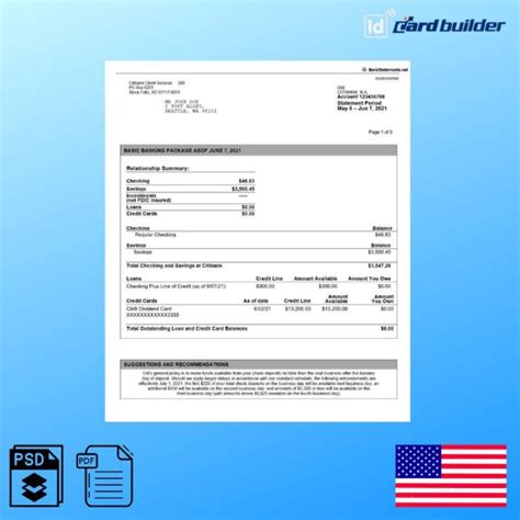 Citibank Statement Template