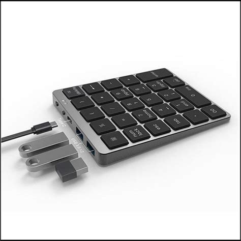 JOMAA Keys Bluetooth Numeric Keyboard With USB Hub For Tablet PC Laptop Desktop