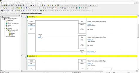 Plc Timer Example Sequential Control Of Three Lights With Reset