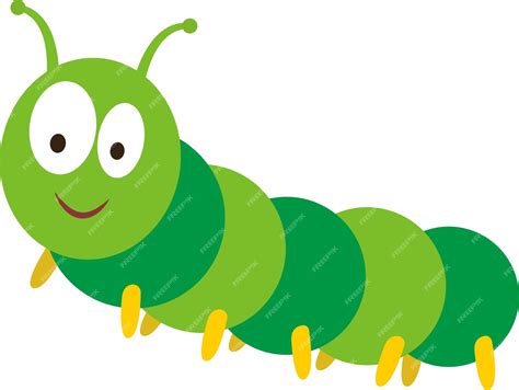 Premium Vector Cartoon Illustration Of A Caterpillar On A White