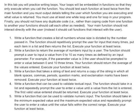 solved in this lab you will practice writing loops your
