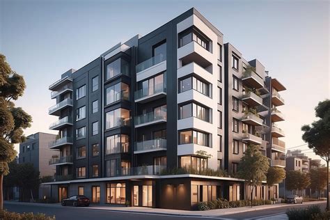 Modern Urban Apartment Building Illustration Premium Ai Generated Image