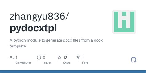 Github Zhangyu836pydocxtpl A Python Module To Generate Docx Files From A Docx Template