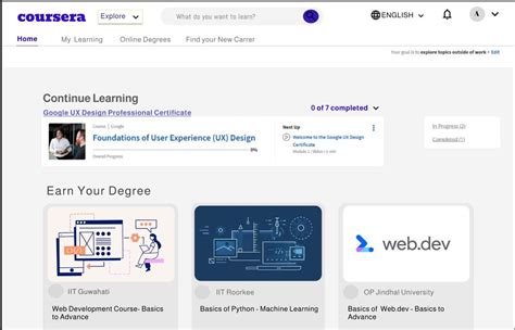Webdesign Figma Uiuxdesign Courseraredesign Onlinelearning
