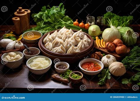 Ingredients For Dumpling Filling On Table Stock Illustration Illustration Of Cuisine Filling