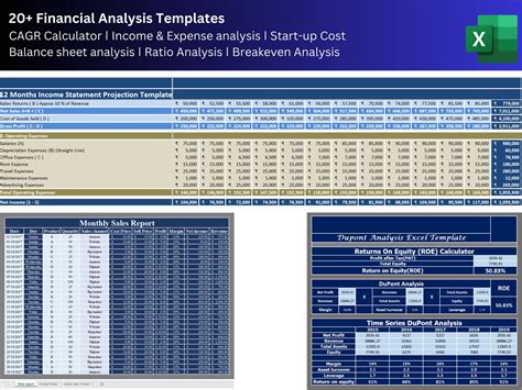 20 Financial Analysis Templates CAGR Calculator ǀ Income Expense Balance Sheet Analysis ǀ