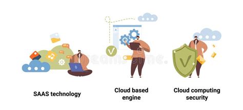 Cloud Software Abstract Concept Vector Illustration Set Saas