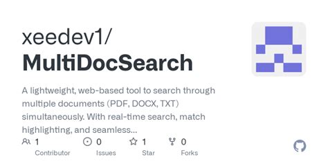 Github Xeedev1multidocsearch A Lightweight Web Based Tool To