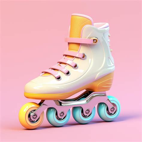 Premium Photo 3d Rendered Cute Roller Skate On Solid Background