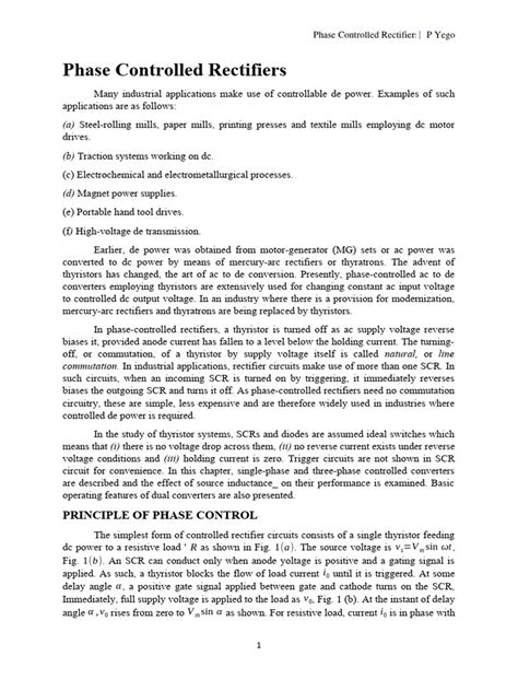 Phase Controlled Rectifiers Explained Pdf Rectifier Vacuum Tube