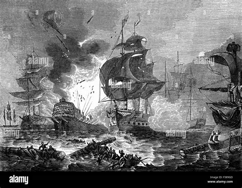 Battle Of The Nile Battle Of Aboukir Bay August 1798 Black And White