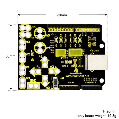 KS Keyestudio Touch Key USB Shield Shield For Arduino Documentation