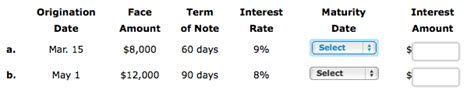 Solved Determine The Due Date And Amount Of Interest Due At