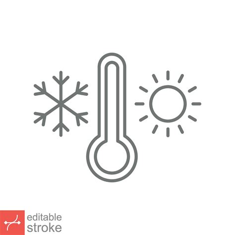 Weather Temperature Thermometer Icon Outline Style Sign For Web And
