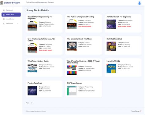 Online Library Management System Project Using Python Django And Mysql