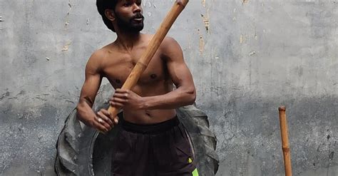 Intense Workout With Heavy Mace In Urban Gym Free Stock Video Footage