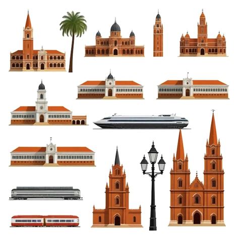 배경에 건물이 있는 건물의 사진 프리미엄 Ai 생성 벡터