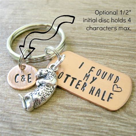 Personalized Otter Keychain I Found My Otter Half Optional Etsy