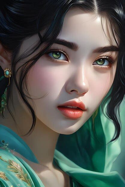 Premium Ai Image Liquid Oil Korean Girl Face