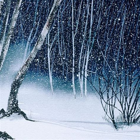 Как рисовать снег акварелью