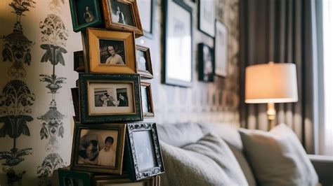 Stack Of Photo Frames In Interior Premium Ai Generated Image