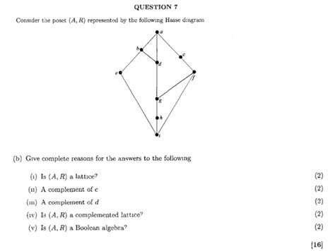 Solved QUESTION 7 Consider The Poset A R Represented By Chegg Com