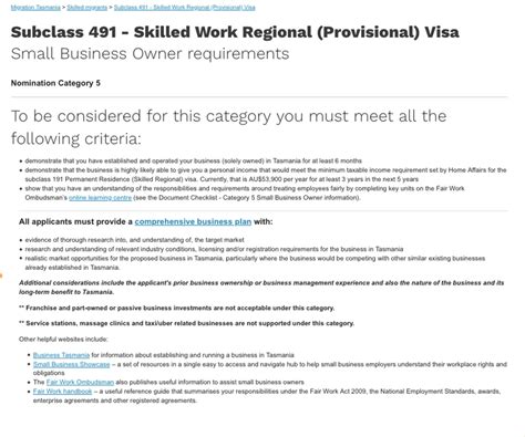 Subclass 491 Skilled Work Regional Provisional Visa With Small