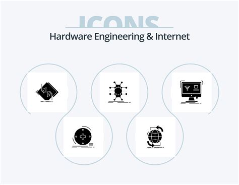 Hardware Engineering And Internet Glyph Icon Pack 5 Icon Design. infrastructure. distribution ...