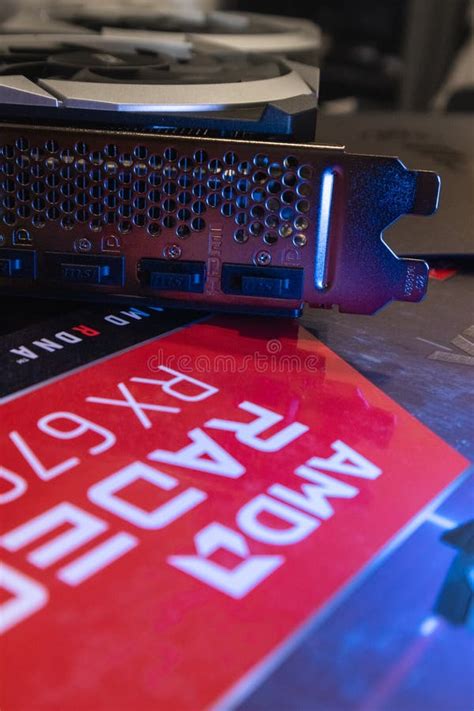 Msi Graphics Card In Blue Light Hardware Details Editorial Photo Image Of Card Circuit