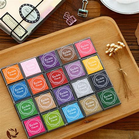 Diy 스크랩북 빈티지 공예 잉크 패드 다채로운 귀여운 지문 잉크 패드 씰링 장식 스탬프 박스 당 20 색 Aliexpress
