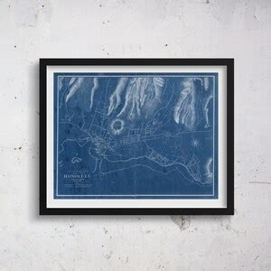 Old Map of Honolulu map set Vintage Honolulu map Oʻahu Map Etsy