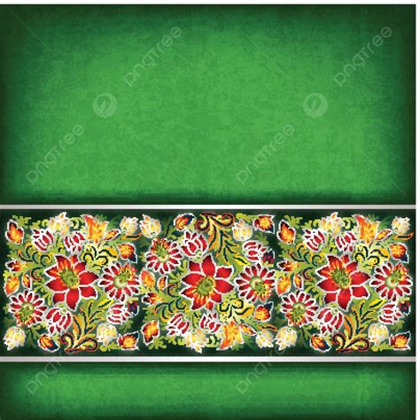 Abstract Grunge Background With Spring Floral Ornament Scroll