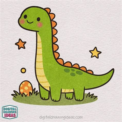 How To Draw A Dinosaur Digital Drawing Ideas