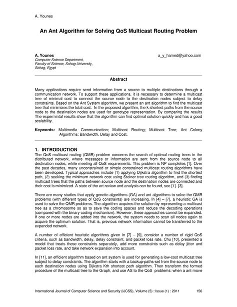 An Ant Algorithm For Solving Qos Multicast Routing Problem Pdf